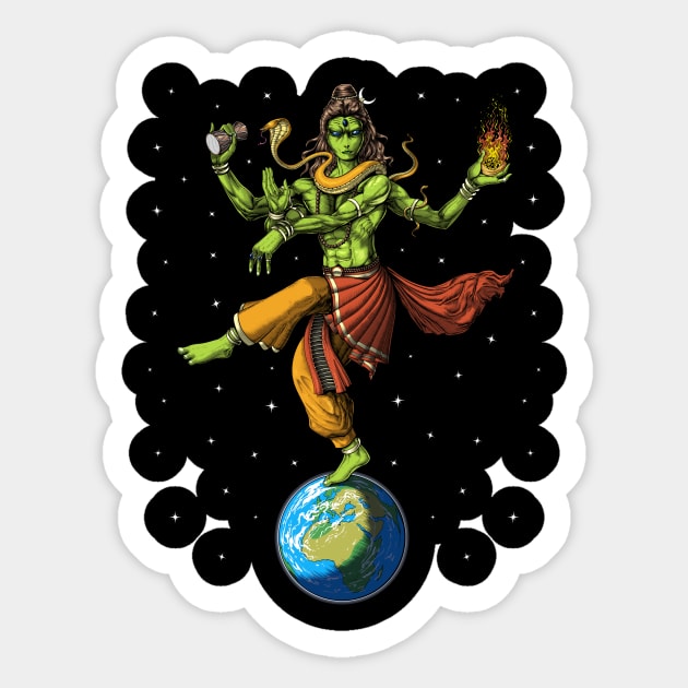 Alien Hindu God Shiva - Alien Shiva - Sticker | TeePublic