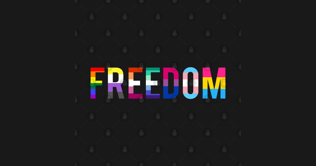 Freedom LGBT Rainbow Flag Pride Month - Lgbt - T-Shirt | TeePublic