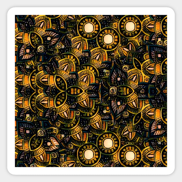 Batik of the pile of flowers and leaves C8 - Batik Art - Sticker ...