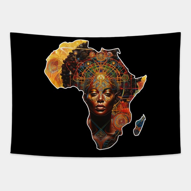 Shape Of Africa Map Alkebulan Melanin Gift - Africa - Tapestry | TeePublic