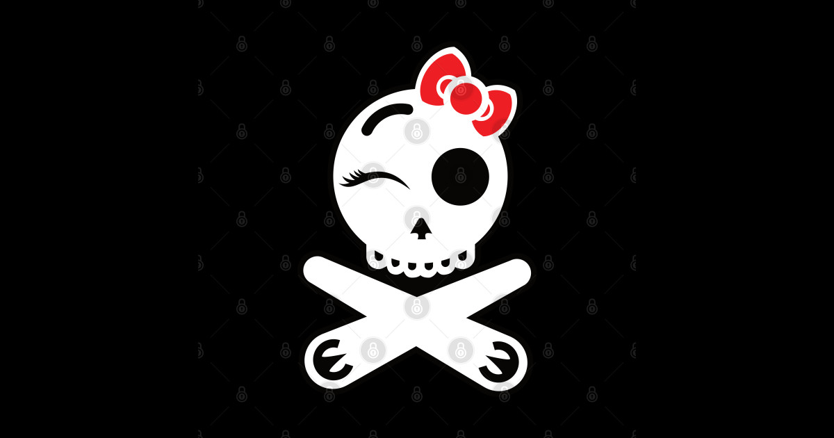 Winking Pinball Pirate with Bow - Pinball - Sticker | TeePublic