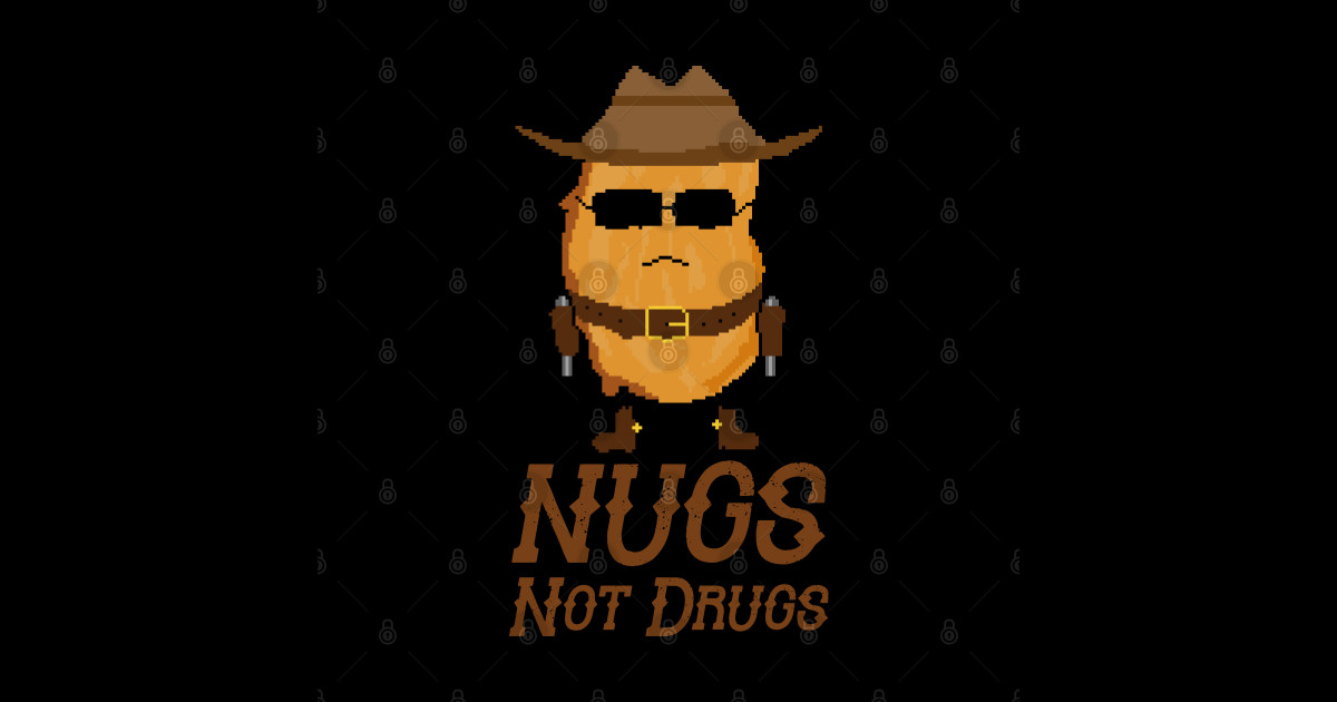 Nugs Not Drugs - cowboy pixelart - Nugs Not Drugs - Sticker | TeePublic