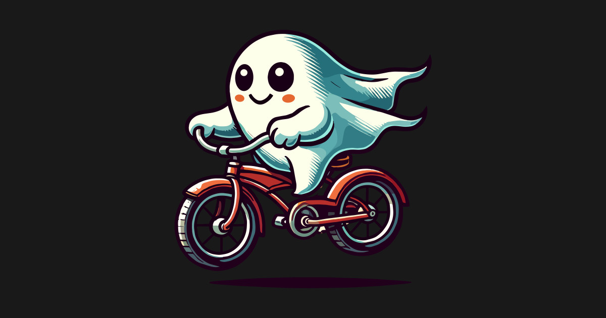 Bicycle Riding Ghost Scary Season Outfit - Scary - T-Shirt | TeePublic