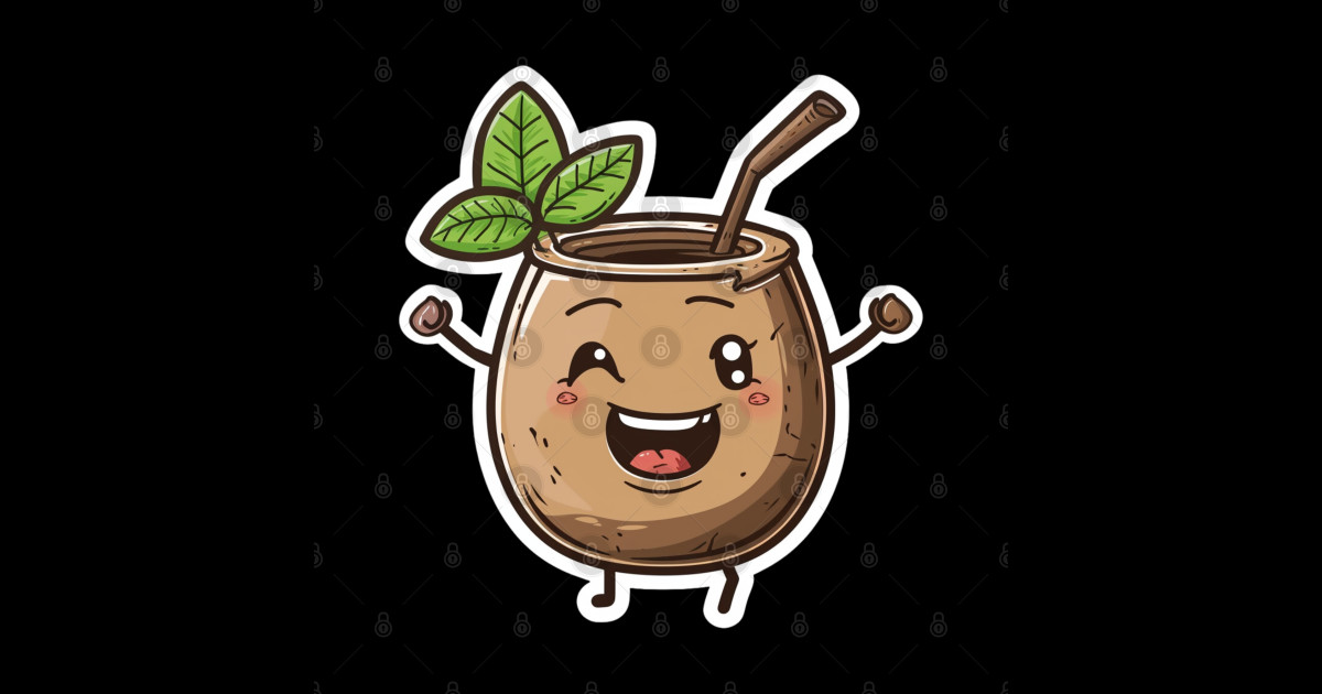 Elevate Your Style with Ecstatic Chibi Yerba Mate Sticker – Matte ...