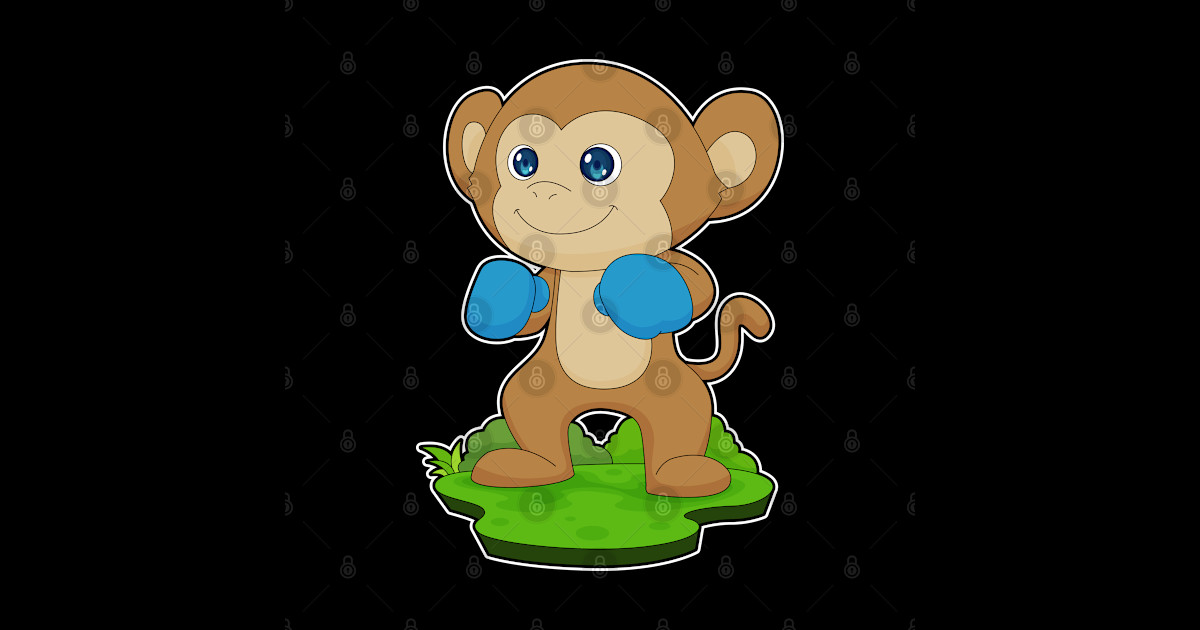 Monkey Boxer Boxing gloves Boxing - Monkeys - Sticker | TeePublic