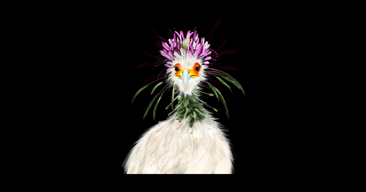 Secretary Bird + Spiny Spider Flower - Secretary Bird - Sticker | TeePublic