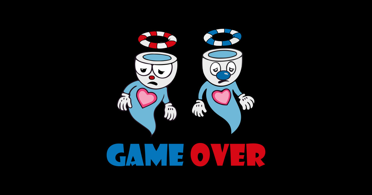 Dead Cuphead and Mugman - Cuphead And Mugman - Sticker | TeePublic