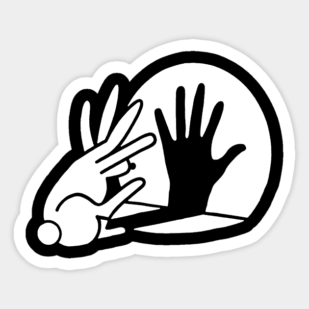 Bunny Hand Shadow - Bunny - Sticker | TeePublic