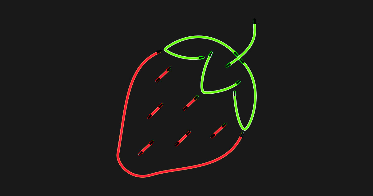 3D Neon Strawberry Design – Vibrant Glowing Aesthetic Art for Trendy ...