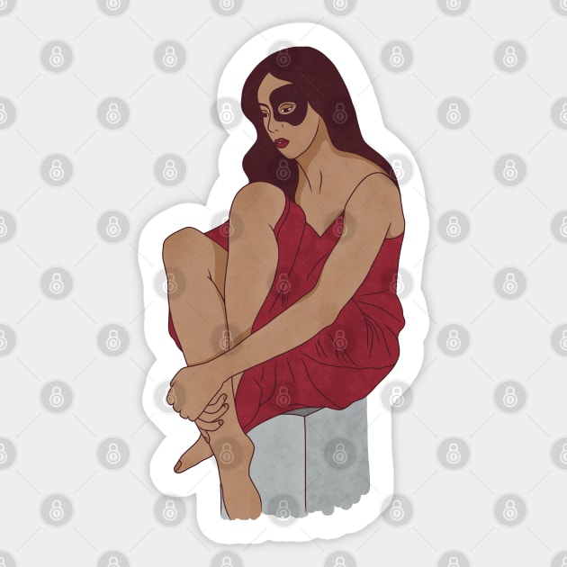 Girl in red - Girl - Sticker | TeePublic