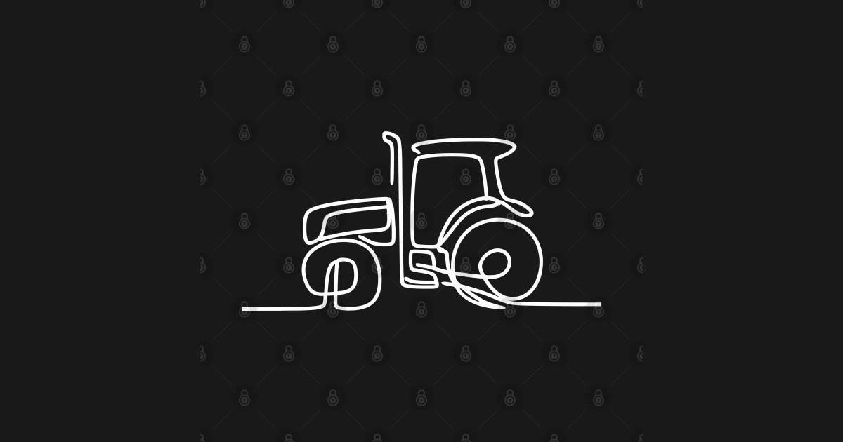 Tractor Line Drawing - Tractor - T-Shirt | TeePublic