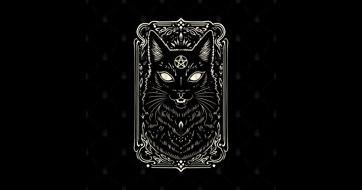Occult Witch Cat - Gothic Cat - Sticker | TeePublic