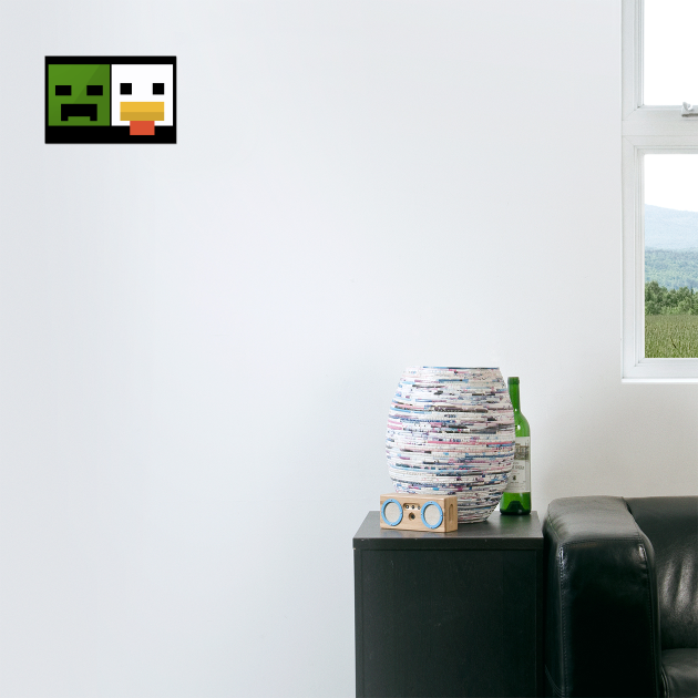 Zombie & Chicken Pixel Art Chicken-Jockey - Chicken Jockey - Posters ...