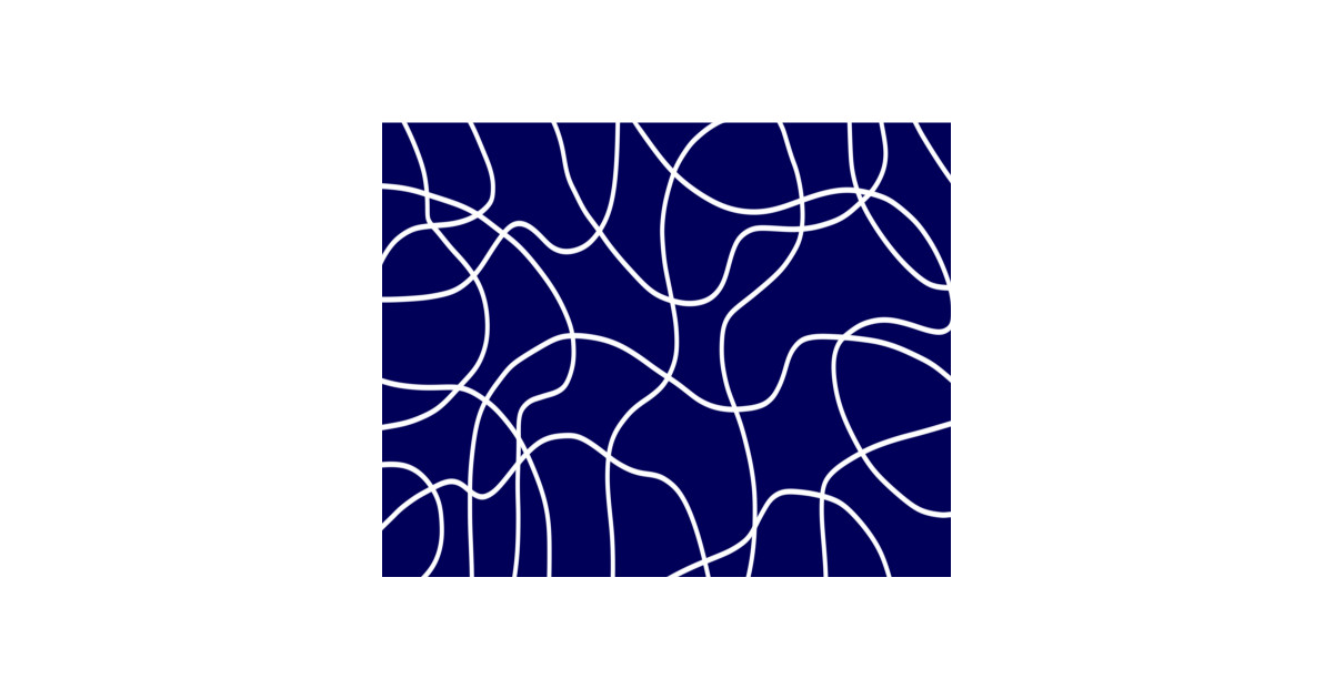 Line Art: White on Deep Blue - Line Art - T-Shirt | TeePublic