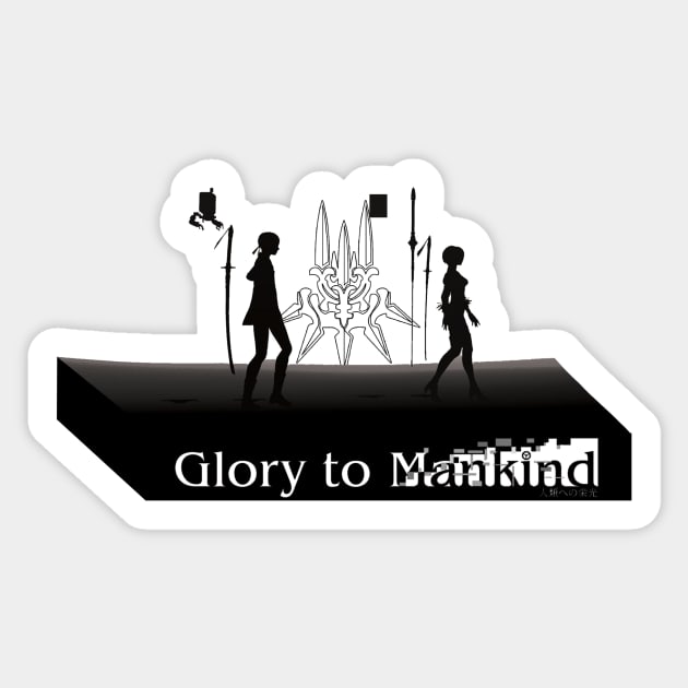 2B and 9S Nier Automata Walking - Walking - Sticker | TeePublic