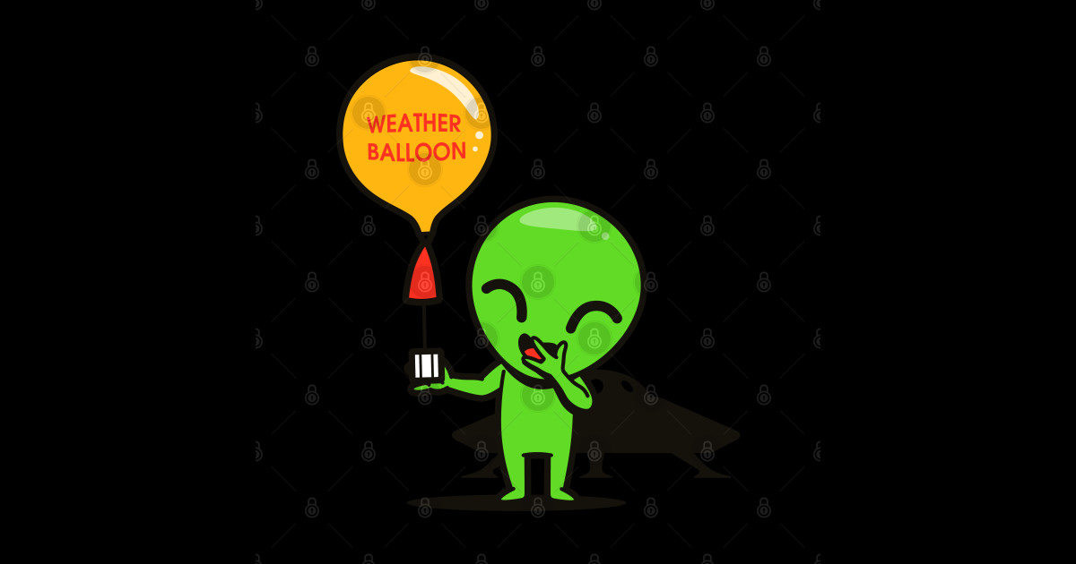 Funny Cute Kawaii Alien Weather Balloon E.T. Cartoon - Funny - Posters ...