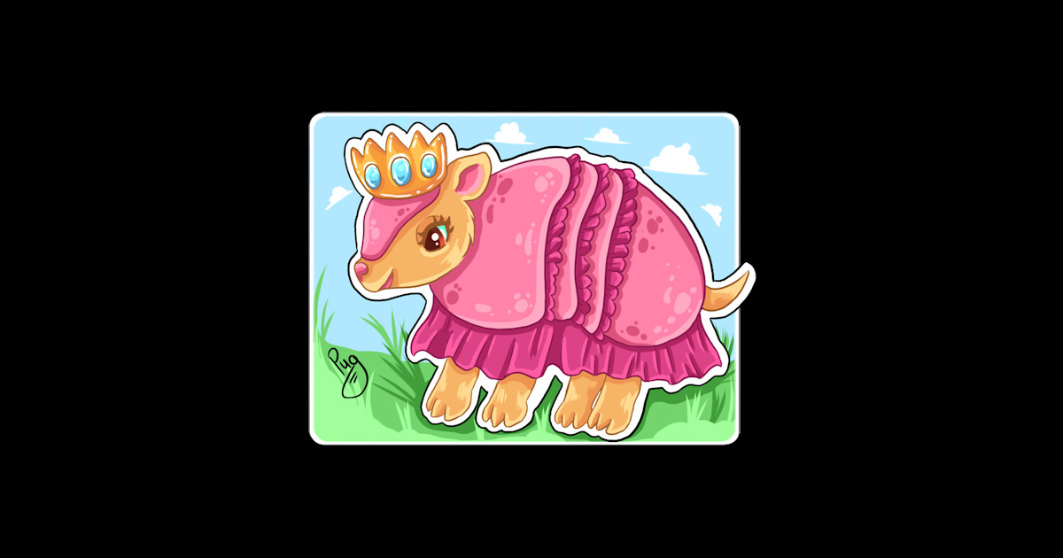 Princess Armadillo - Armadillo - Sticker | TeePublic