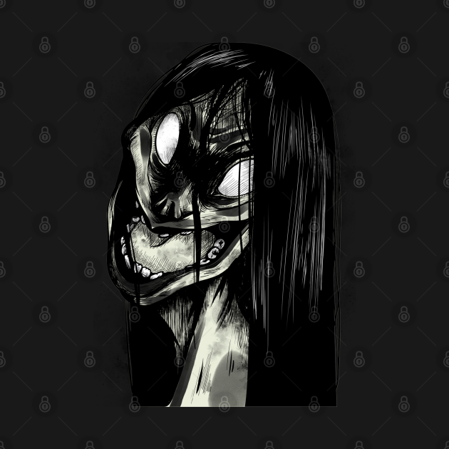 Scary Lady Face - Scary Smile Halloween - T-Shirt | TeePublic