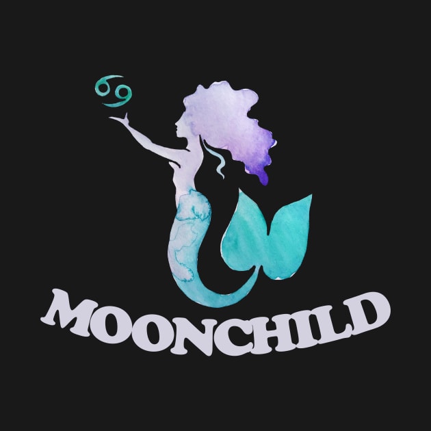 MoonChild Mermaid Zodiac Cancer symbol - Moonchild - T-Shirt | TeePublic