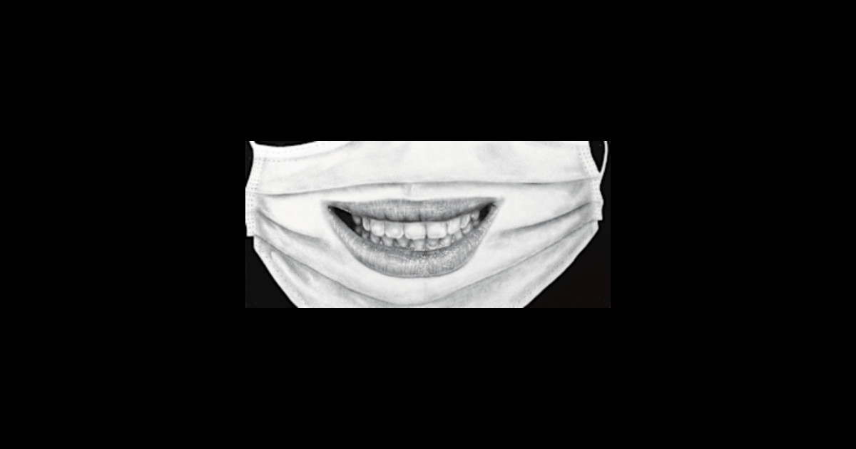 chilling smirk mask covid drawing hyperrealism - Face - Sticker | TeePublic