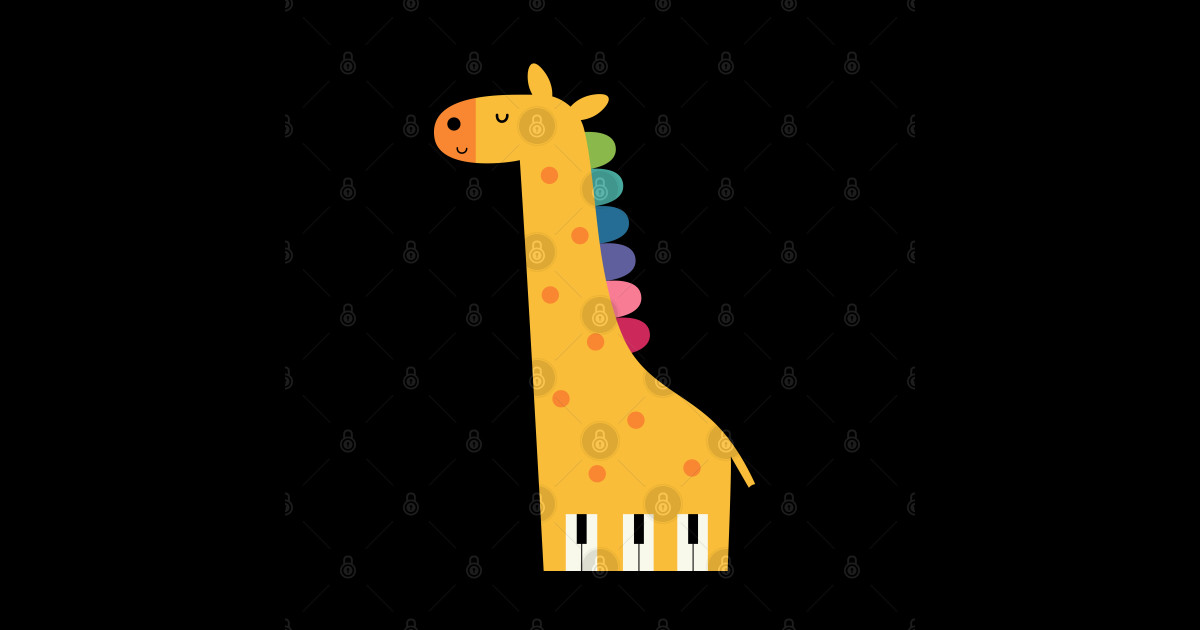 Giraffe Piano - Giraffe - Sticker | TeePublic