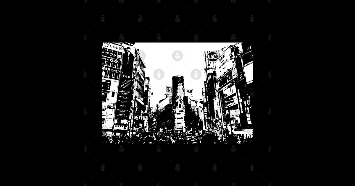 Shibuya 渋谷区 - Tokyo Manga Panel - Tokyo - Sticker | TeePublic