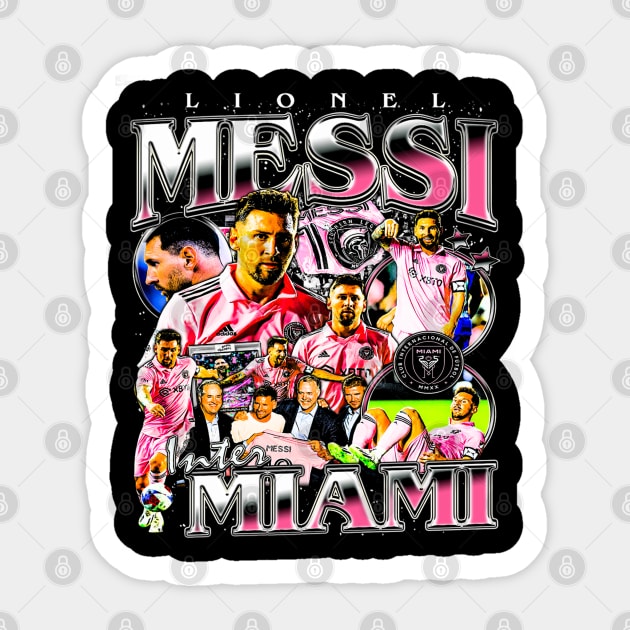 Lionel Messi Miami Retro Bootleg - Lionel Messi - Sticker | TeePublic