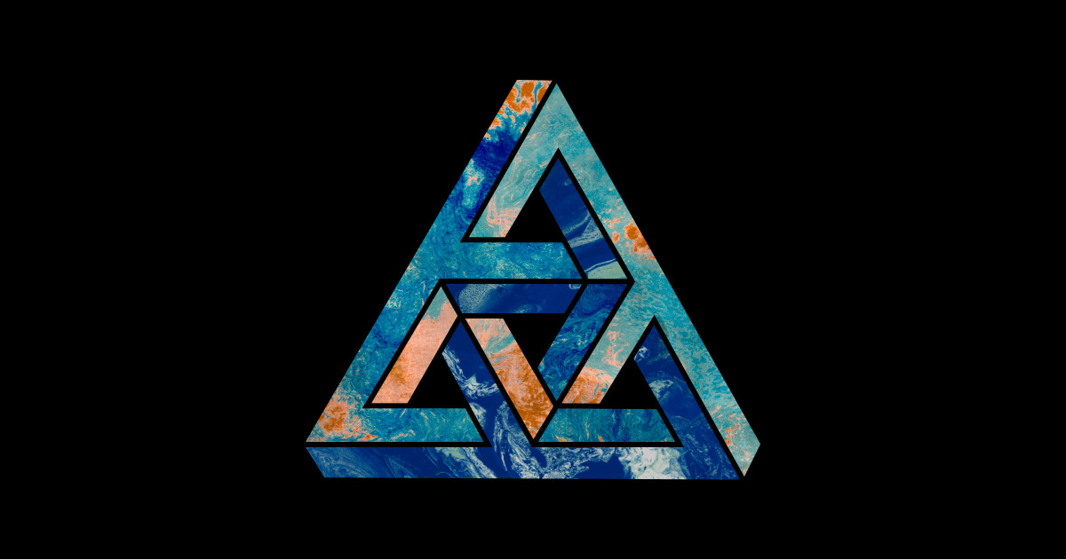 impossible triangle blue - Triangle - Sticker | TeePublic