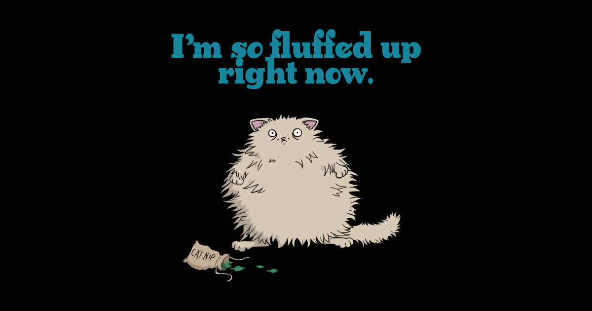 Catnip Cat So Fluffed Up Shirt - Stoned - Sticker | TeePublic