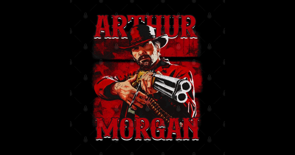 Arthur Morgan Red Poster Style - Arthur Morgan - Sticker | TeePublic