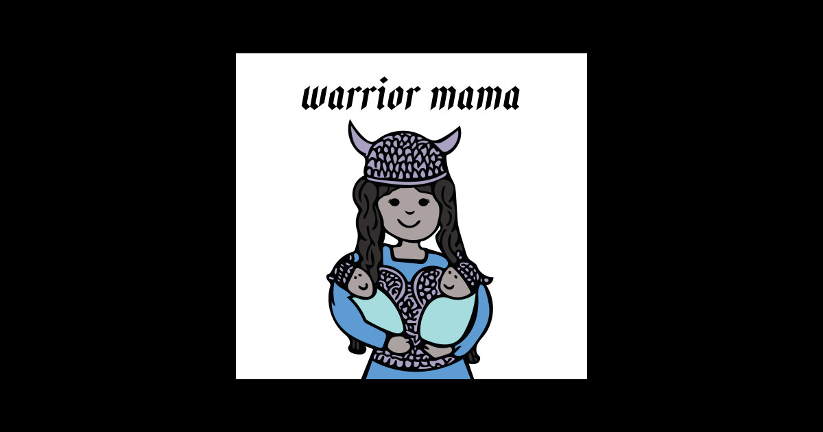 Warrior mama - Valkyrie mom with twins - Twin Mom - Sticker | TeePublic