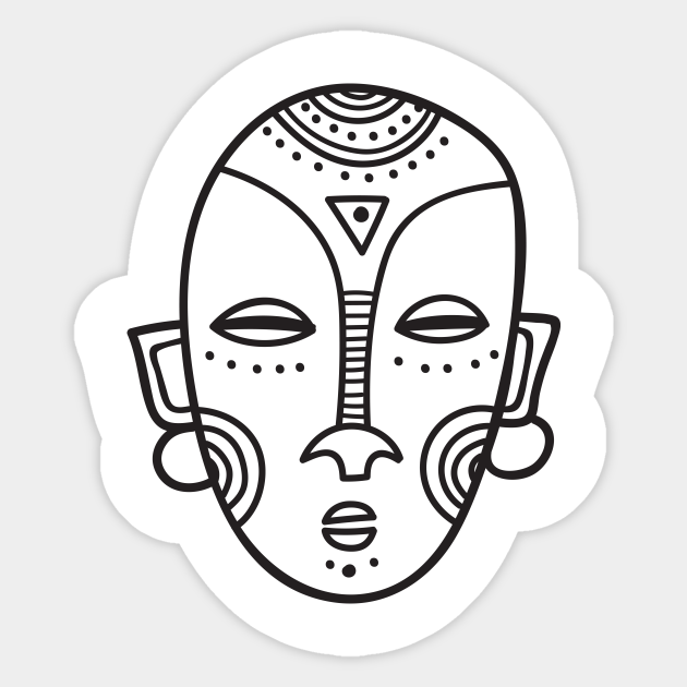 Tribal mask Black - African Mask - Sticker | TeePublic