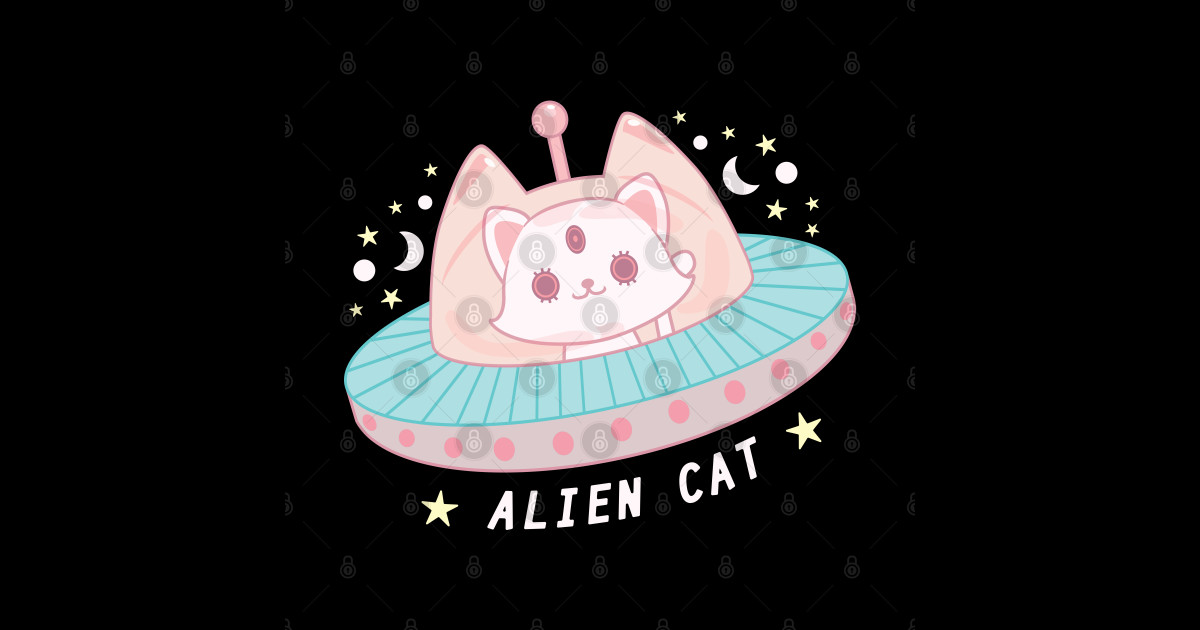 UFO Alien Cat - Cute Cats - Posters and Art Prints | TeePublic