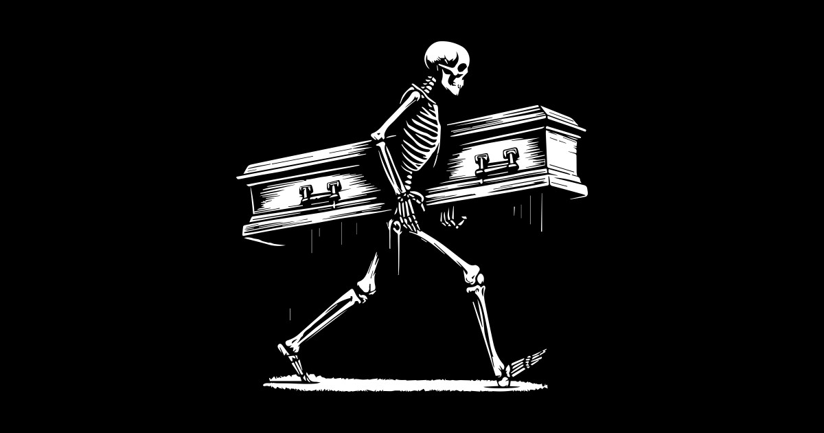 skeleton carrying the coffin - Skeleton - Sticker | TeePublic