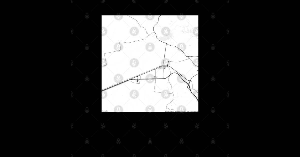 Minimalist Moe Map with Coordinates | Black and White Design - Moe ...