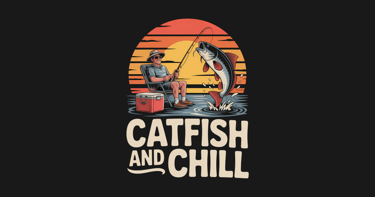 Catfish And Chill Fishing Vibes - Fishing - T-Shirt | TeePublic