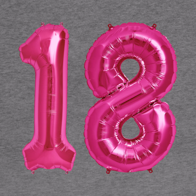 Hot Pink 18th Birthday Metallic Helium Balloons Numbers - 18th Birthday ...