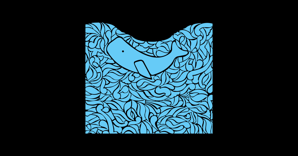 Whale and Waves - Ocean - Sticker | TeePublic