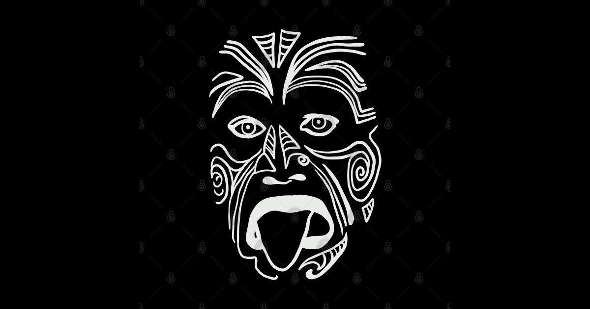 The Tribal Haka Mask Guy - Indigenous Face - Indigenous - Sticker ...