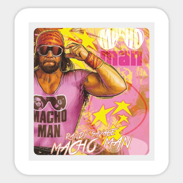 ART VINTAGE WRESTLING - Macho Man - Sticker | TeePublic