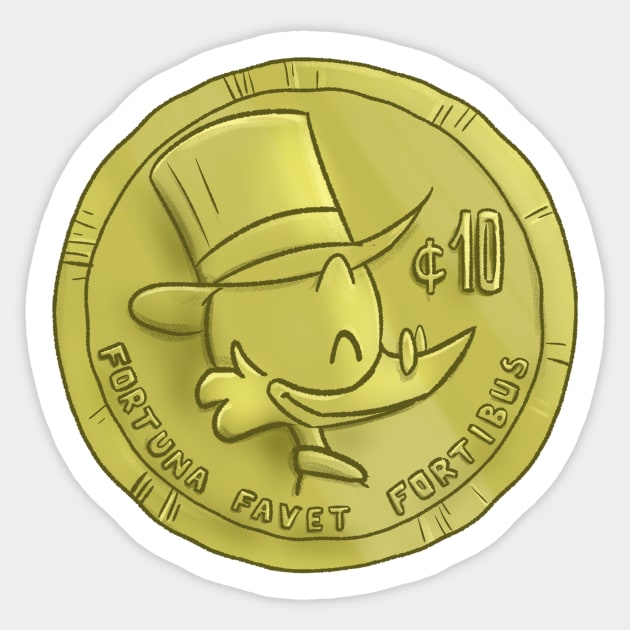 Scrooge Mcducks First Dime - Scrooge Mcduck - Sticker | TeePublic