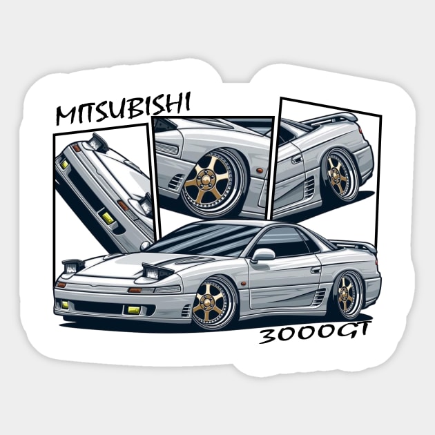Mitsubishi 3000GT, JDM Car - Mitsubishi 3000gt - Sticker | TeePublic