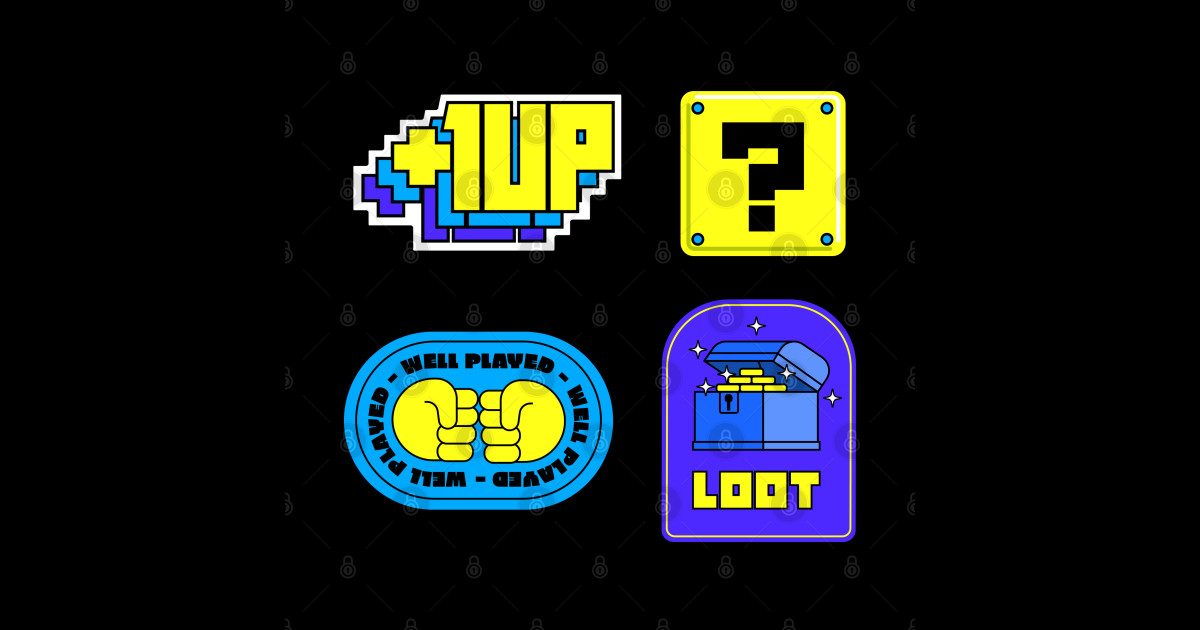 Video games Retro gaming Stickers Pack - Sticker - Sticker | TeePublic