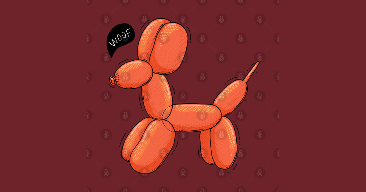 WOOF BALLOON DOG - Dog - T-Shirt | TeePublic