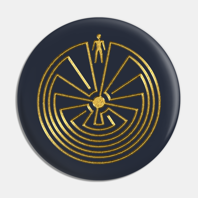 Native American Symbol - Man In The Maze - Gold - Man In The Maze - Pin ...
