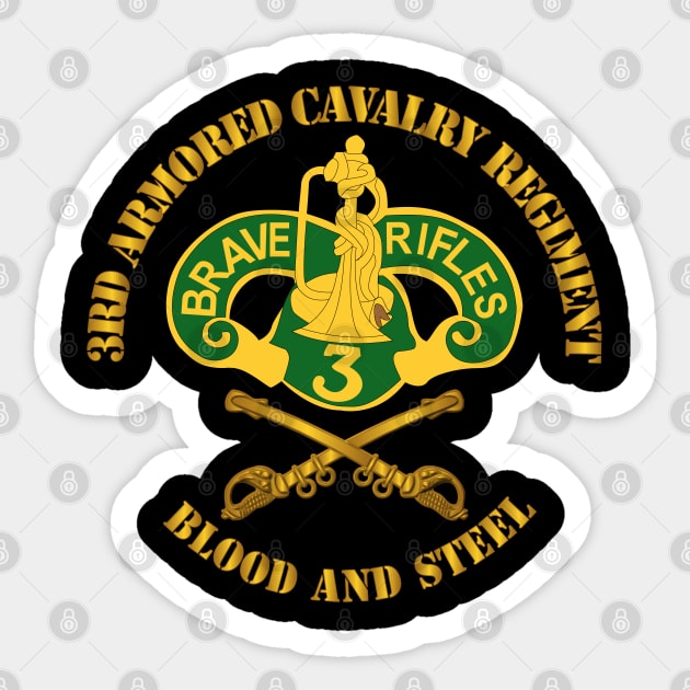 3rd Armored Cavalry Regiment DUI - Blood and Steel - Retiree - Sticker ...