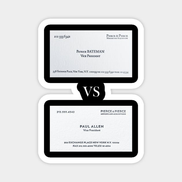 PATRICK BATEMAN VS PAUL ALLEN BUSINESS CARD - American Psycho - Magnet ...