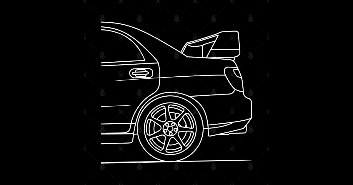 JDM Rally Car Outline - Subie - Posters and Art Prints | TeePublic