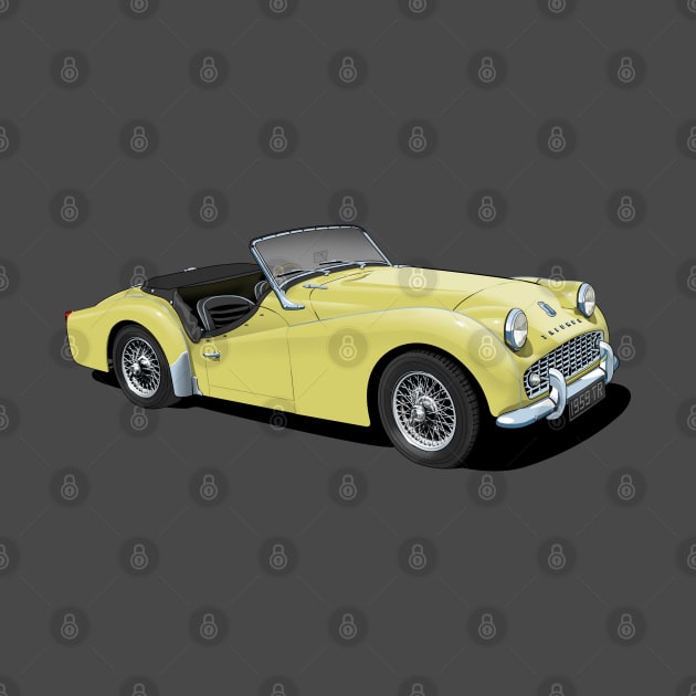 Triumph TR3 in yellow - Triumph Tr3 - T-Shirt | TeePublic