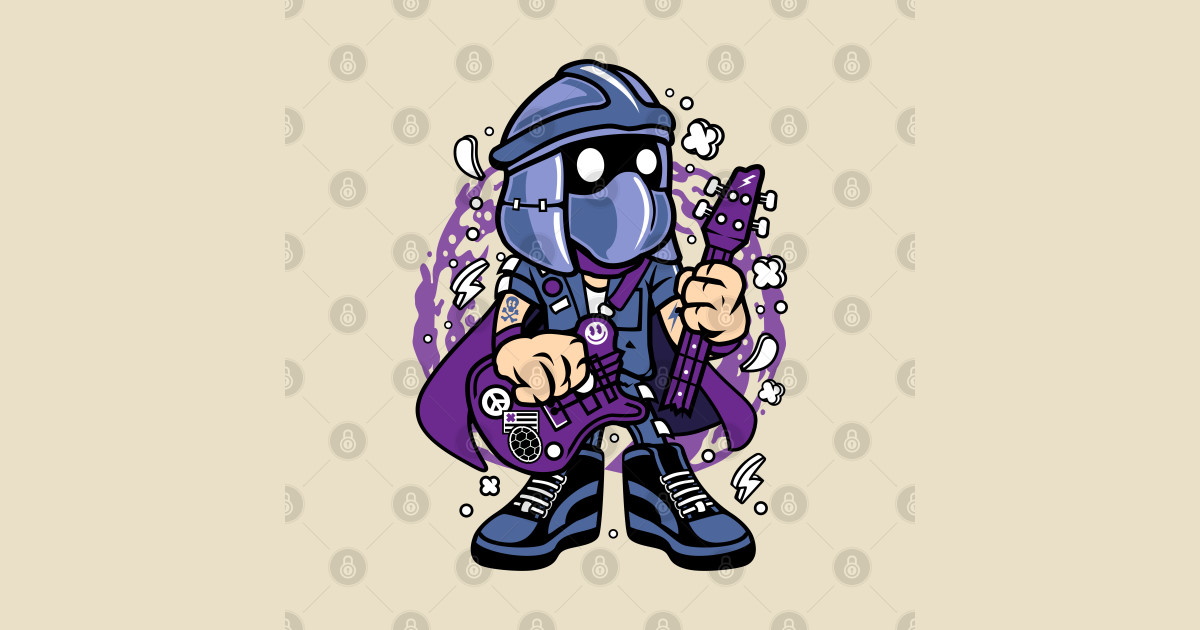 Shredder Rockstar Chibi Art Style //// Guitar of Chaos Tshirt ...